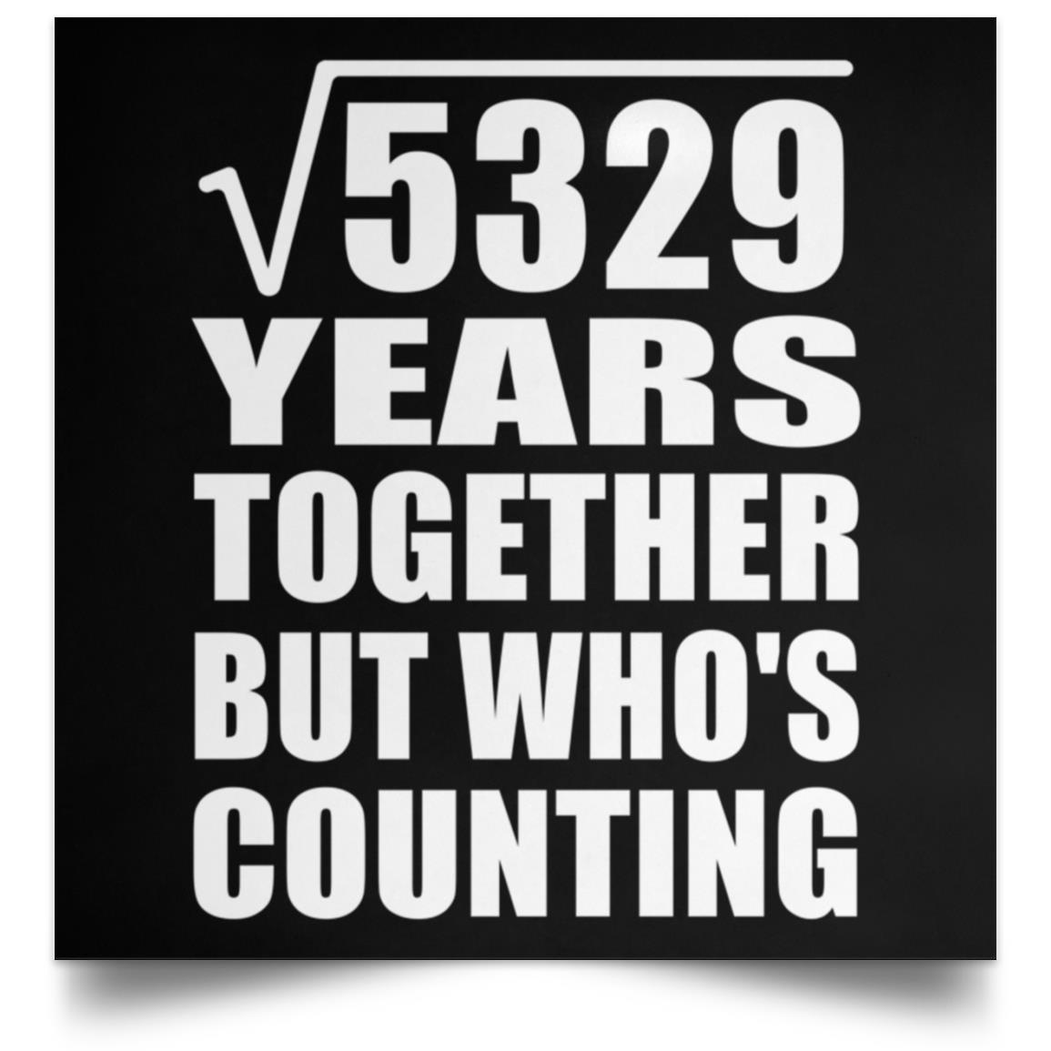 73rd Anniversary Square Root Of 5329 Years Who s Counting Poster Squ 73rd Anniversary Square Root Of 5329 Years Who s Counting Poster Squ